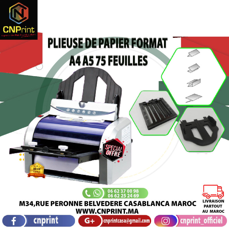 Plieuse de Papier Format A4/A5 75 feuilles