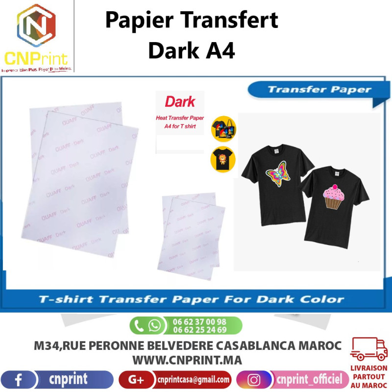 Papier de Transfert Jet D'encre DARK A4